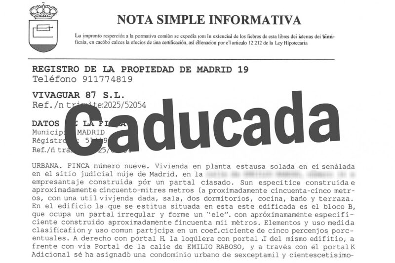 Tasación con nota simple caducada: en qué influye en una tasación